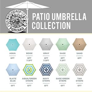 Punchau 6 Ft Outdoor Patio Umbrella, Easy Open/Close Crank and Push Button Tilt Adjustment - Gray Market Umbrellas