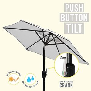 Punchau 6 Ft Outdoor Patio Umbrella, Easy Open/Close Crank and Push Button Tilt Adjustment - Gray Market Umbrellas