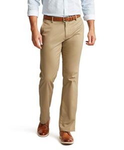 dockers men's straight fit signature lux cotton stretch pant, new british khaki, 36w x 30l