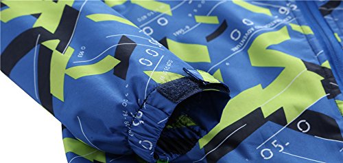 M2C Boys Geometric Fleece Lined Waterproof Jacket with Hood 4T Blue