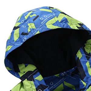 M2C Boys Geometric Fleece Lined Waterproof Jacket with Hood 4T Blue