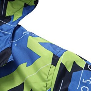 M2C Boys Geometric Fleece Lined Waterproof Jacket with Hood 4T Blue