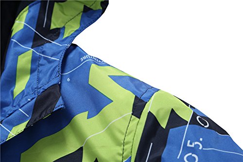 M2C Boys Geometric Fleece Lined Waterproof Jacket with Hood 4T Blue