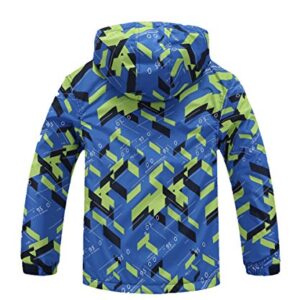 M2C Boys Geometric Fleece Lined Waterproof Jacket with Hood 4T Blue