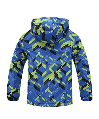 M2C Boys Geometric Fleece Lined Waterproof Jacket with Hood 4T Blue