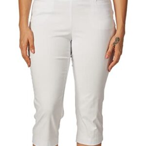 Briggs New York Womens Pull On Capri Pocket Casual Pants, White, 14 US