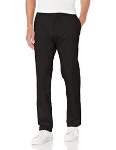 dockers men's athletic fit signature khaki lux cotton stretch pants, black, 36w x 32l