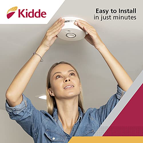 Kidde Smoke Detector, 10-Year Battery, Photoelectric Sensor Wire-Free Interconnect Smoke Alarm, Voice Alert, White, 2 Count