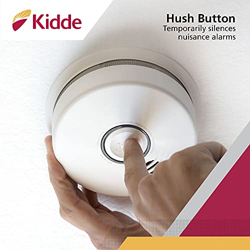 Kidde Smoke Detector, 10-Year Battery, Photoelectric Sensor Wire-Free Interconnect Smoke Alarm, Voice Alert, White, 2 Count