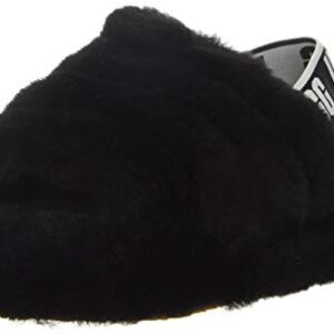 UGG Kids' Fluff Yeah Slide Slipper, Black, 4