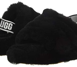 UGG Kids' Fluff Yeah Slide Slipper, Black, 4