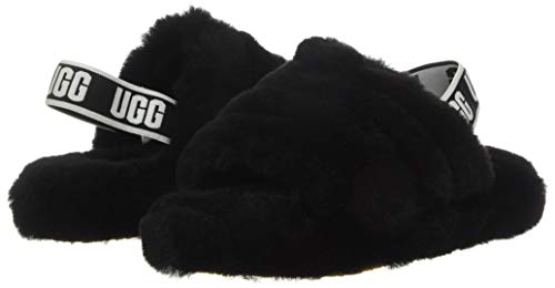 UGG Kids' Fluff Yeah Slide Slipper, Black, 4