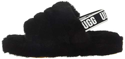 UGG Kids' Fluff Yeah Slide Slipper, Black, 4