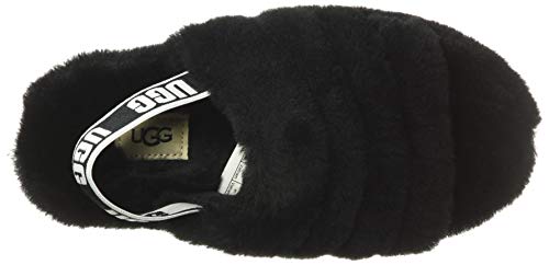 UGG Kids' Fluff Yeah Slide Slipper, Black, 4