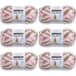 bernat baby blanket yarn, 3.5oz, 6-pack (little petunias)