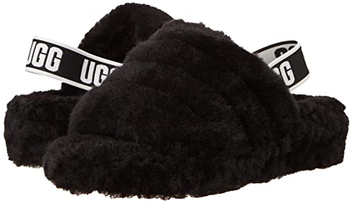 UGG Women's Fluff Yeah Slide Slipper, Black, 11 M US