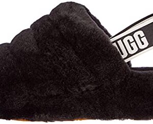 UGG Women's Fluff Yeah Slide Slipper, Black, 11 M US