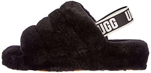 UGG Women's Fluff Yeah Slide Slipper, Black, 11 M US