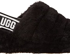 UGG Women's Fluff Yeah Slide Slipper, Black, 11 M US