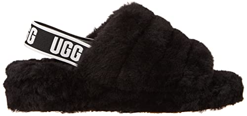 UGG Women's Fluff Yeah Slide Slipper, Black, 11 M US