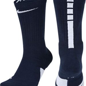 NIKE Elite Basketball Crew Socks (Midnight Navy/White, Medium)