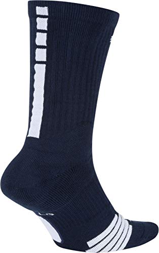 NIKE Elite Basketball Crew Socks (Midnight Navy/White, Medium)