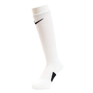 nike elite crew sock white | black l