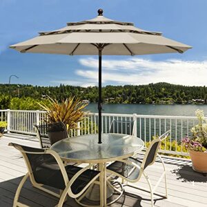 EliteShade USA 10-Year-Non-Fading Sunumbrella 9Ft 3 Tiers Market Umbrella Patio Umbrella Outdoor Table Umbrella with Ventilation,Antique Beige