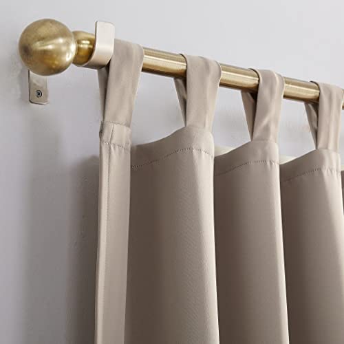 Sun Zero Easton Energy Saving Blackout Tab Top Curtain Panel, 40" x 84", Stone