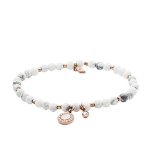 fossil women's rose gold-tone beaded bracelet, color: rose gold (model: ja6934791)