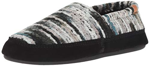 Acorn Women's Moc Slipper – Cozy, Comfortable Moccasins for Women – House Shoes with Memory Foam Cloud Cushioning and Indoor / Outdoor Sole, Wooly Stripes, 8-9