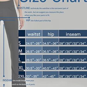 Safort 28" 30" 32" 34" Inseam Regular Tall Bootcut Yoga Pants, 4 Pockets, UPF50+, Black, L