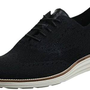 Cole Haan Men's Original Grand Knit Wing TIP II Sneaker, BLACK/IVORY, 10 M US