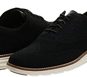 Cole Haan Men's Original Grand Knit Wing TIP II Sneaker, BLACK/IVORY, 10 M US