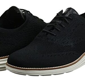 Cole Haan Men's Original Grand Knit Wing TIP II Sneaker, BLACK/IVORY, 10 M US