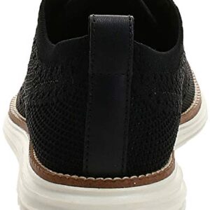 Cole Haan Men's Original Grand Knit Wing TIP II Sneaker, BLACK/IVORY, 10 M US