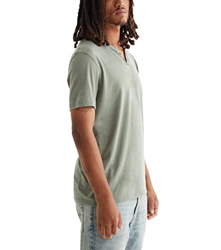 Lucky Brand mens Venice Burnout Notch Neck Tee T Shirt, Laurel Wreath, Large US