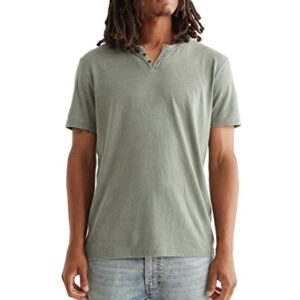 Lucky Brand mens Venice Burnout Notch Neck Tee T Shirt, Laurel Wreath, Large US