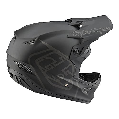 Troy Lee Designs D3 Fiberlite Mono Full-Face Downhill BMX Mountain Bike Adult Helmet with TLD Shield Logo (2XLarge, Black)