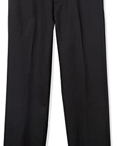 Amazon Essentials Men's Classic-Fit Expandable-Waist Flat-Front Dress Pant, Black, 36W x 32L