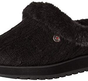 Skechers Women's Ice Angel Slipper, Black/Black, 9