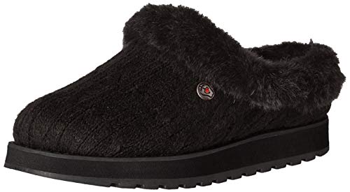 Skechers Women's Ice Angel Slipper, Black/Black, 9