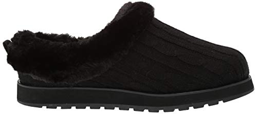 Skechers Women's Ice Angel Slipper, Black/Black, 9