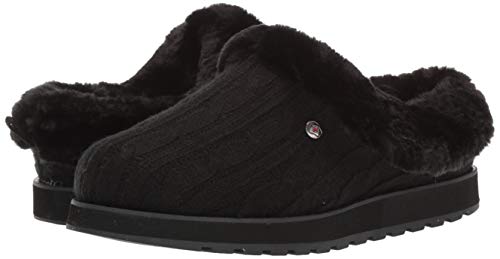 Skechers Women's Ice Angel Slipper, Black/Black, 9