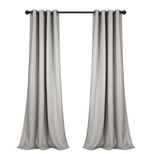 Lush Decor Insulated Grommet Blackout Curtains Panel Pair, 52"W x 95"L, Light Gray