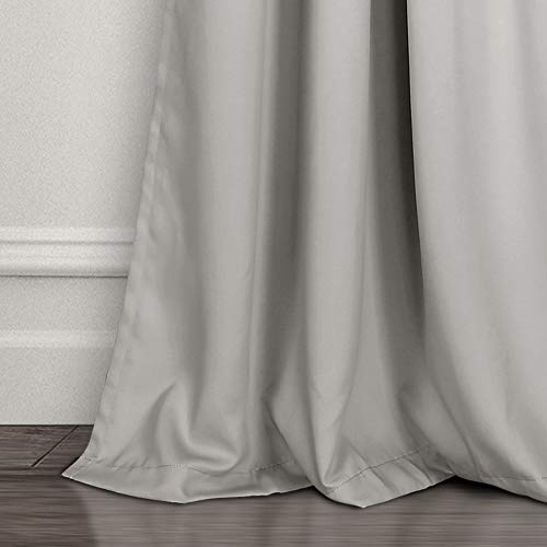 Lush Decor Insulated Grommet Blackout Curtains Panel Pair, 52"W x 95"L, Light Gray