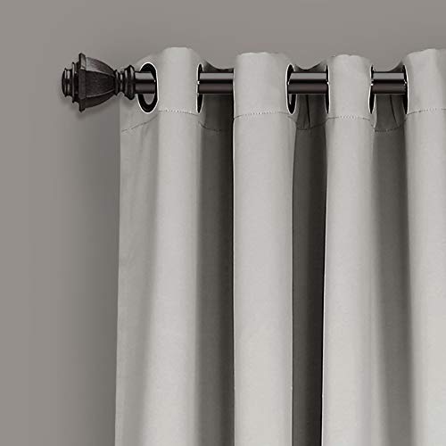 Lush Decor Insulated Grommet Blackout Curtains Panel Pair, 52"W x 95"L, Light Gray