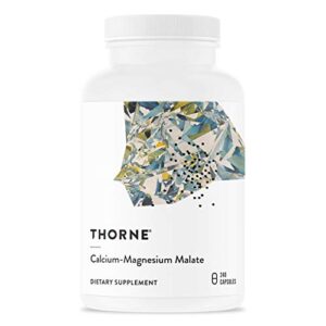 thorne calcium-magnesium malate - gluten-free supplement with magnesium & calcium supports bone health & muscle fatigue - 240 capsules