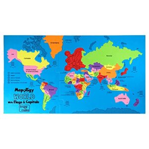 Imagimake Mapology World Map Puzzle - Includes Country Flags & Capitals | Educational Toys for Kids 5-7 | Fun Jigsaw Puzzle for Girls & Boys Toys Age 6-8 | Games for Kids 8-12 | 7 Year Old boy Gifts