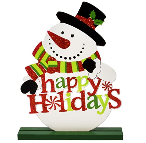 6 Christmas Table Decorations for Dinner Party Coffee Table Snowman Santa Reindeer Noel Joy Believe Merry Christmas Happy Holidays Centerpiece